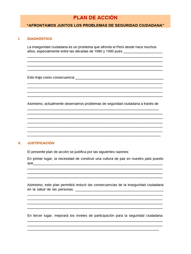 Modelo de Plan de Accion | PDF