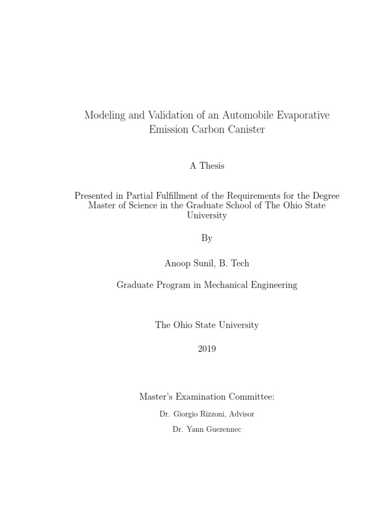 Masters Thesis | PDF | Adsorption | Volatile Organic Compound