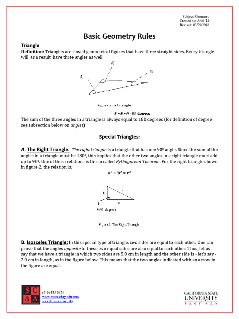 Ariel Li Basic Geometry | PDF | Rectangle | Area