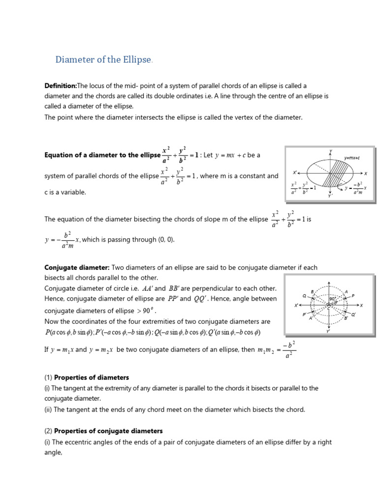 17 JEE Maths Ellipse Diameter | PDF | Ellipse | Perpendicular