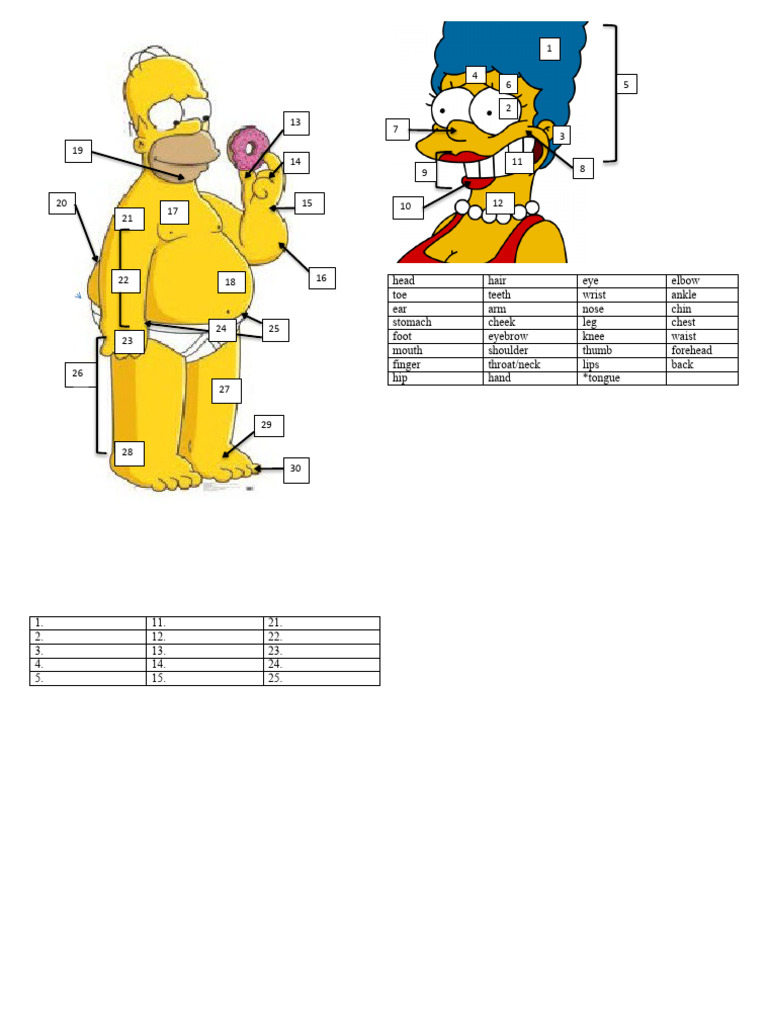 Body Parts Worksheet Templates Layouts - 122103 | PDF