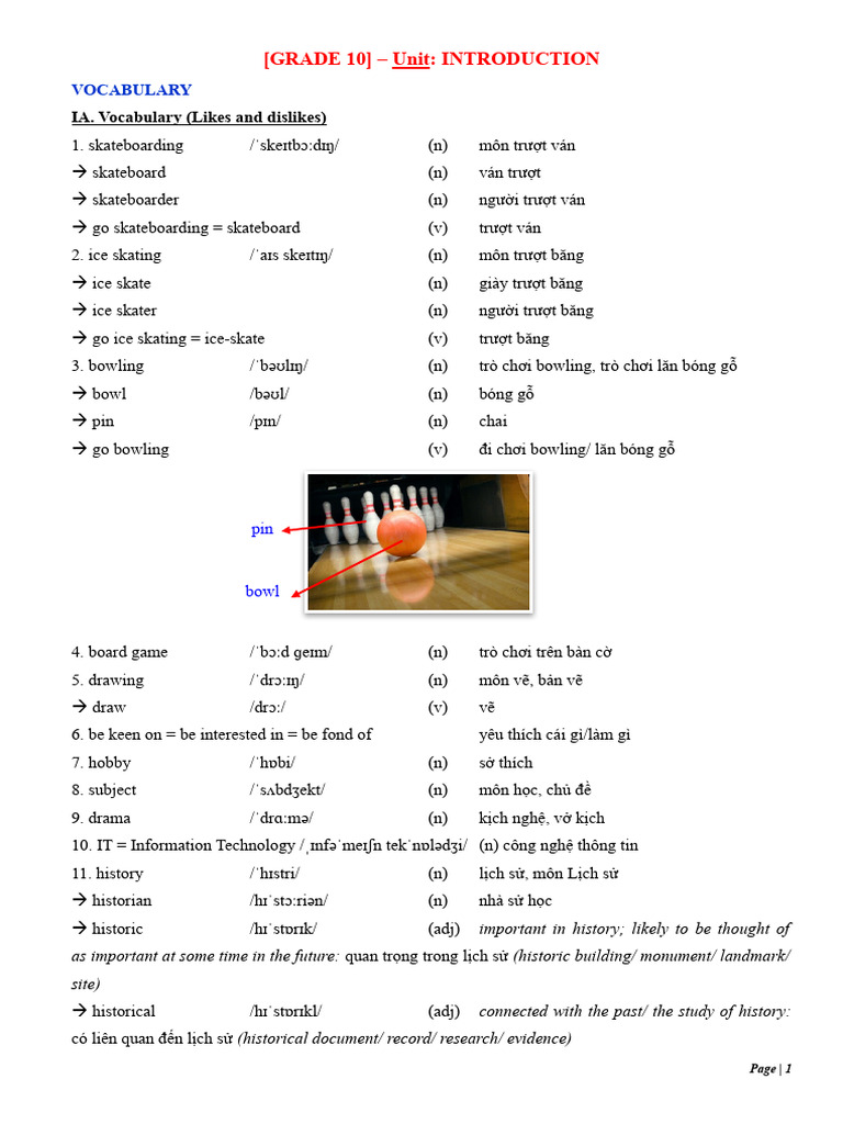 Grade 10 - Vocab + WF | PDF