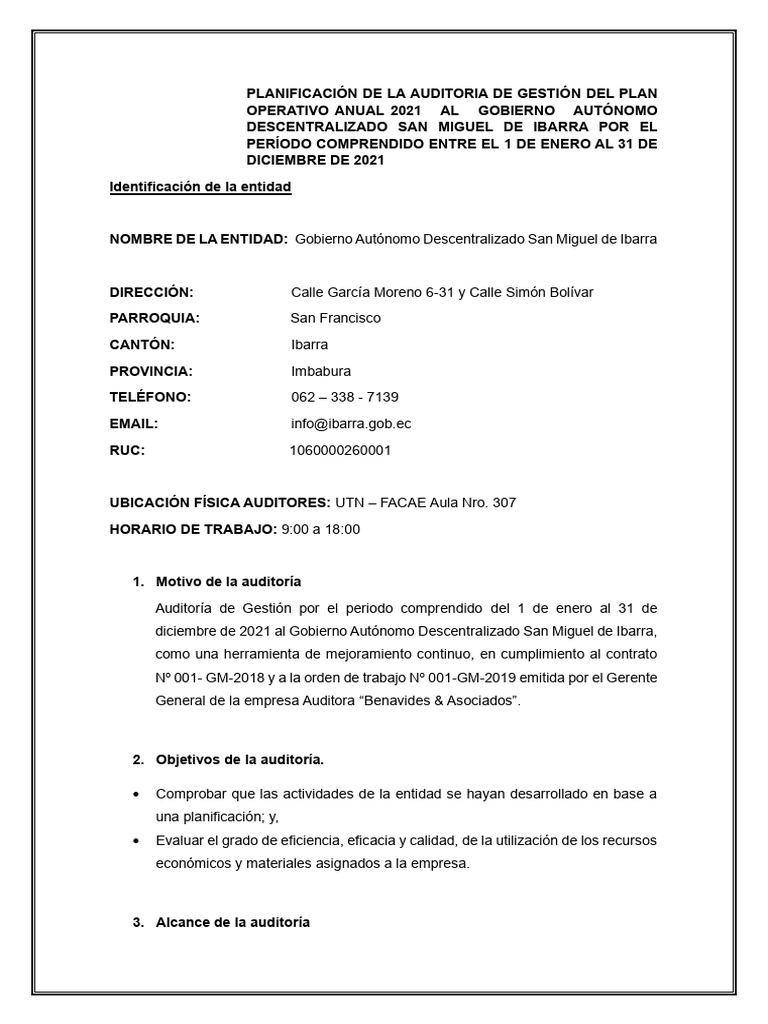 Memorando de Auditoría | PDF | Contabilidad | Auditoría