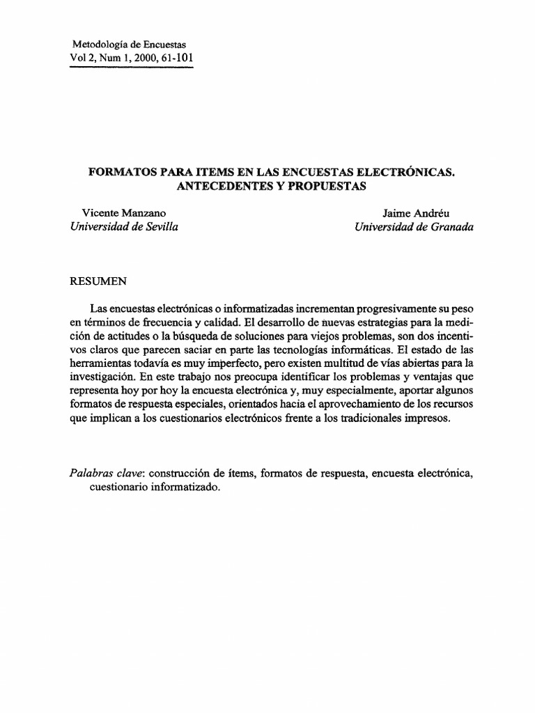 Formato para Items | PDF | Metodología de encuesta | Cuestionario