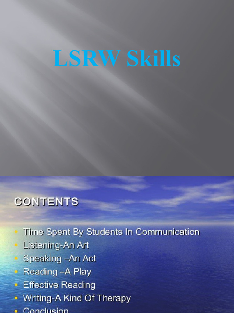 LSRW Skills Presentation | PDF
