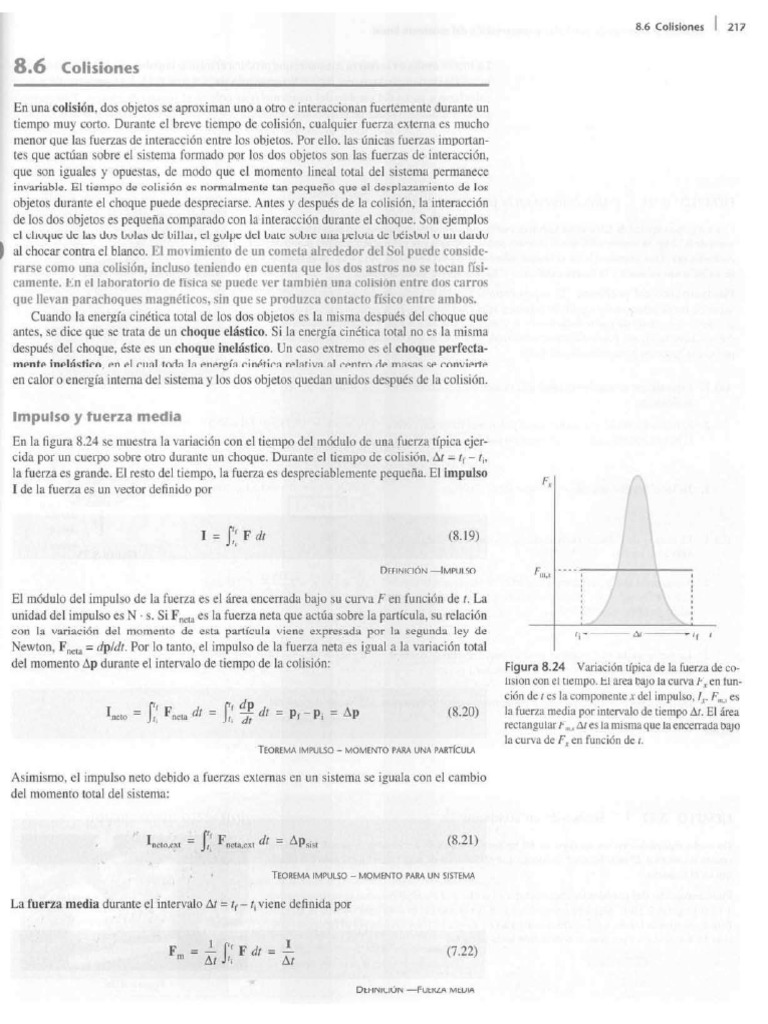 Clase 1 - Colisiones e Impulso - Tipler | PDF