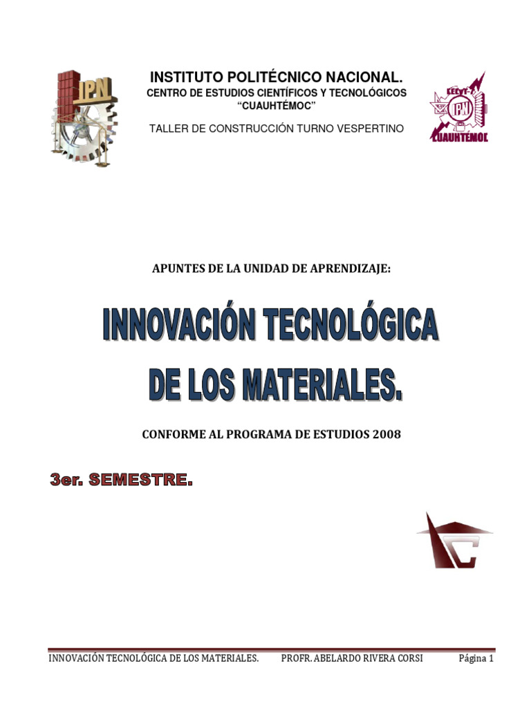 Innovacion Tecnologica de Los Materiales | PDF | Energía renovable | Naturaleza