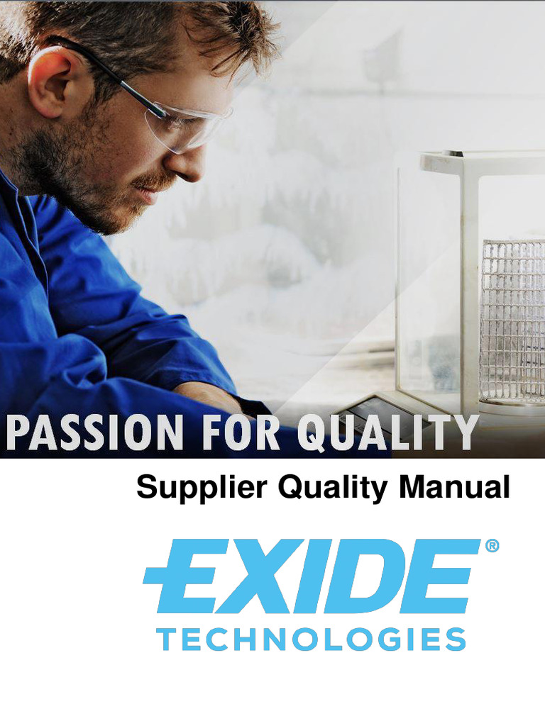 EXIDE Supplier Quality Manual | PDF | Specification (Technical Standard) | Iso 9000