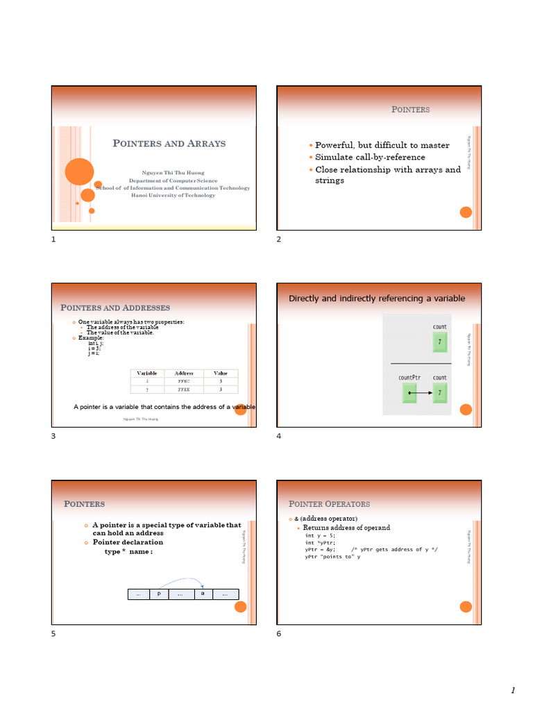 Lesson 10 - Pointer and Array - Compatibility Mode | PDF | Pointer (Computer Programming ...