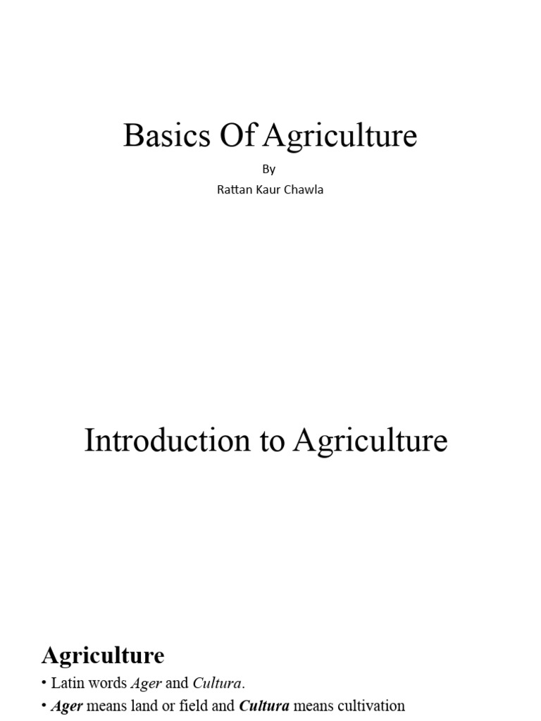 Introduction To Agriculture | PDF | Fruit | Agriculture
