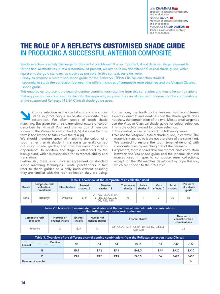 THE ROLE OF A REFLECTYS CUSTOMISED SHADE GUIDE-compressed | PDF | Tooth Enamel | Dental Composite