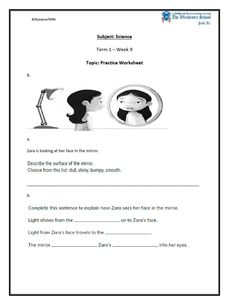 Science Resource - Term 1 - Week 9 - Practice Worksheet. - New PDF ...