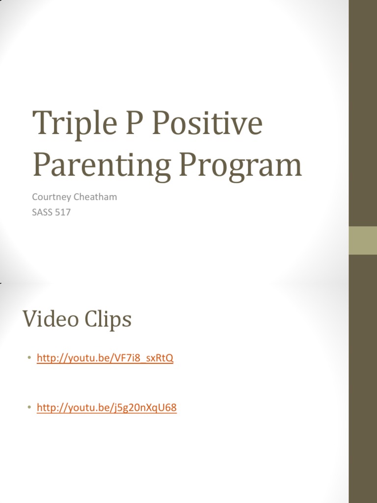 Overview of Triple P Parenting Program | PDF | Parenting | Relationships