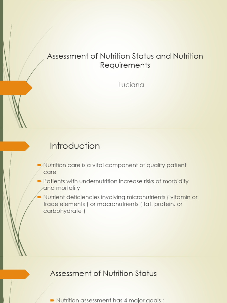 Assessment of Nutrition Status and Nutrition Requirements | PDF ...
