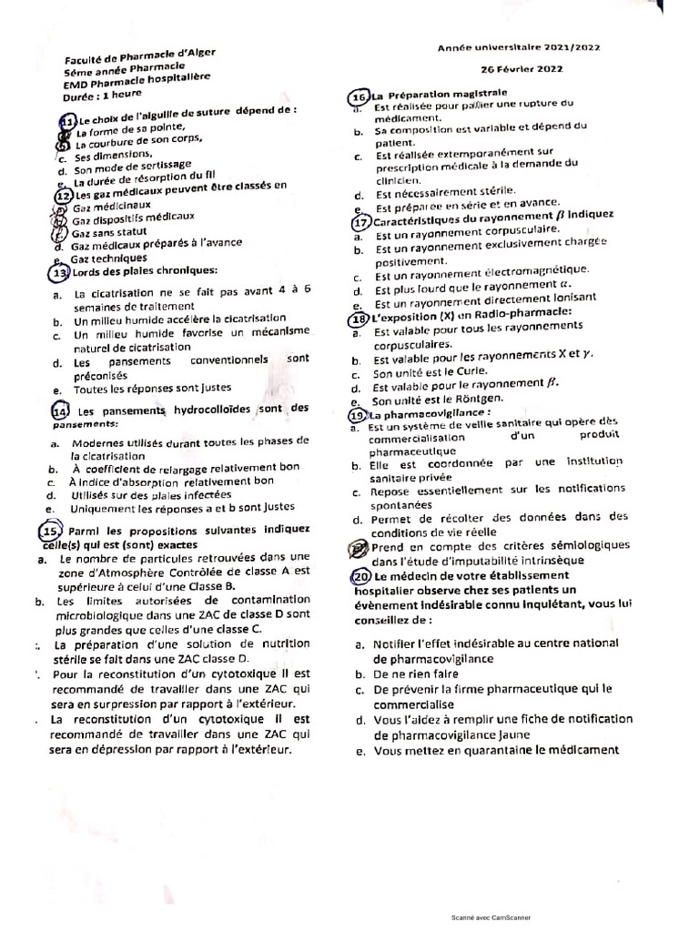 Hospitaliere Emd 2021-2022 | PDF