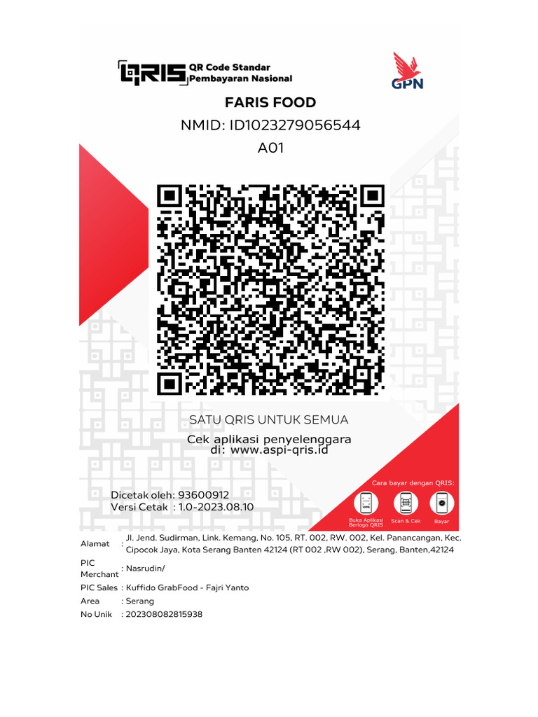 QRIS Sticker (For Faris Food) | PDF