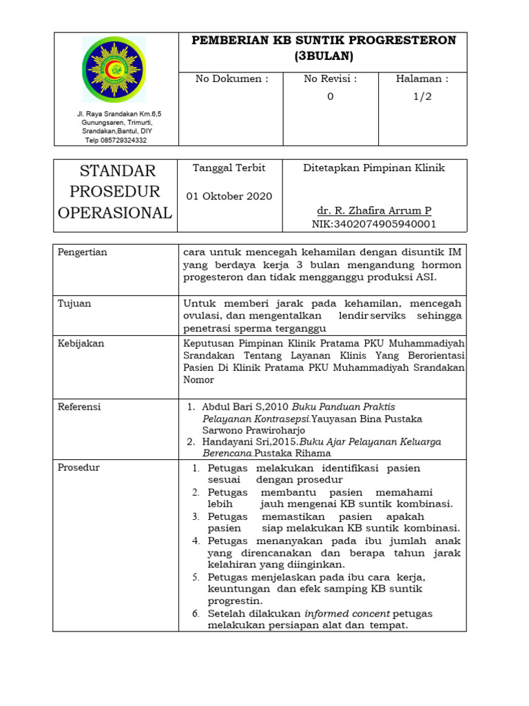 Sop KB Suntik Depo | PDF | Pengembangan Diri | Sains & Matematika