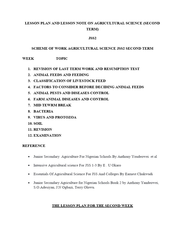 Agric JSS2 Second Term | PDF | Soil | Nutrients