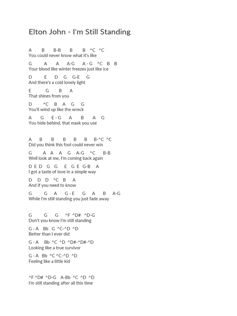 Elton John - I'm Still Standing | PDF