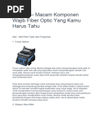 Alat Alat Fiber Optic Beserta Fungsinya | PDF