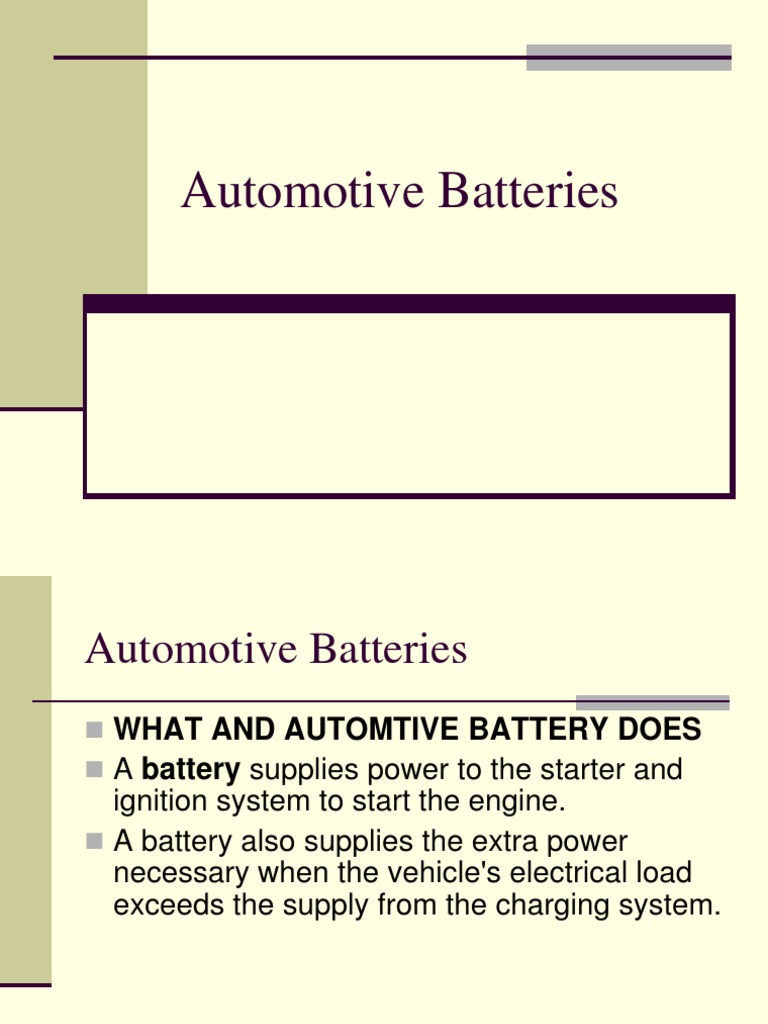 Chapter 1 - Automotive Batteries Construction | PDF | Battery ...