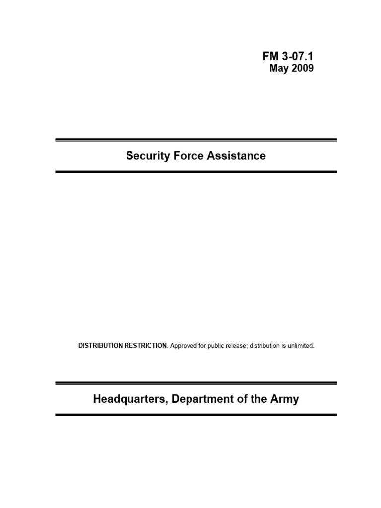 Security Force Assistance | PDF | National Security | Military