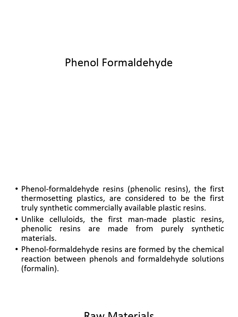 Phenol Formaldehyde | PDF | Physical Sciences | Chemical Compounds