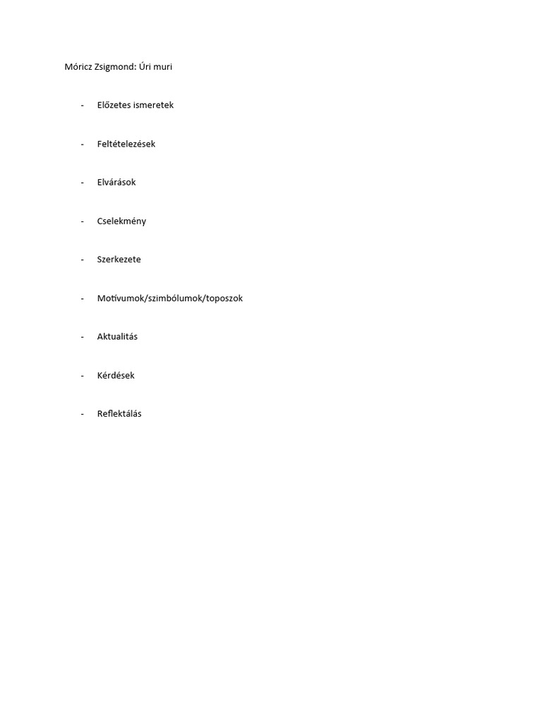 Lauter Botond Moricz Zsigmond Uri Muri | PDF