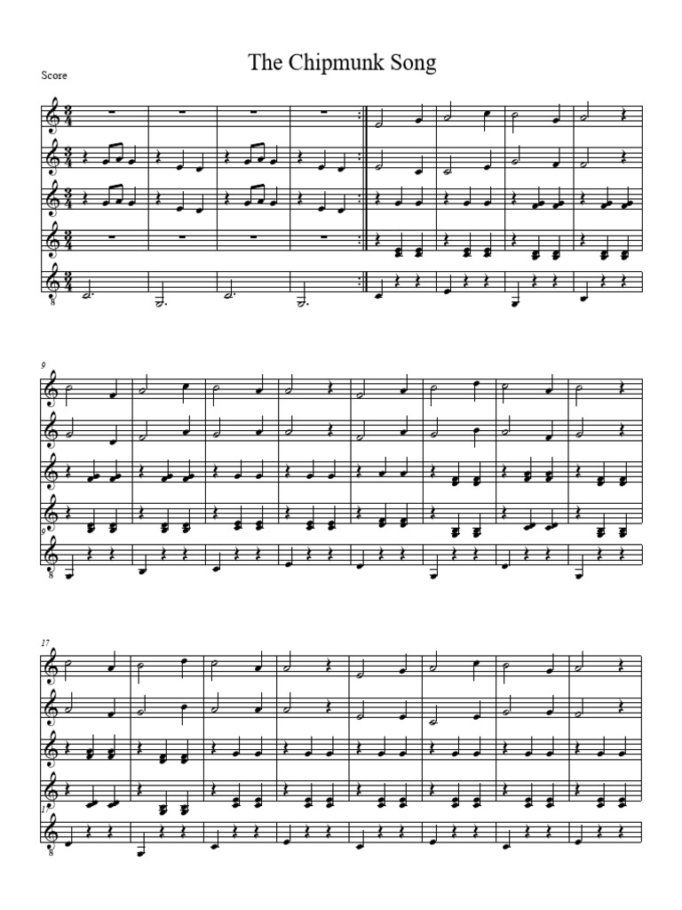 The Chipmunk Song | PDF