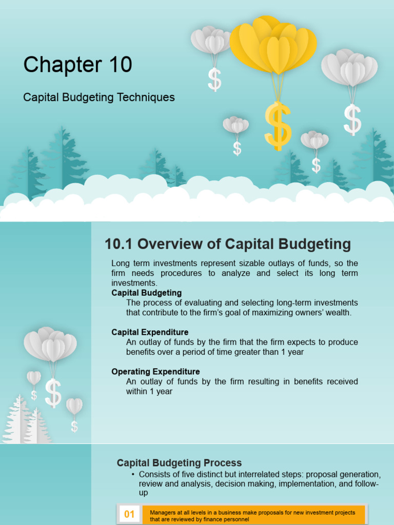 Chapter 10 - Capital Budgeting Techniques | PDF | Net Present Value | Internal Rate Of Return