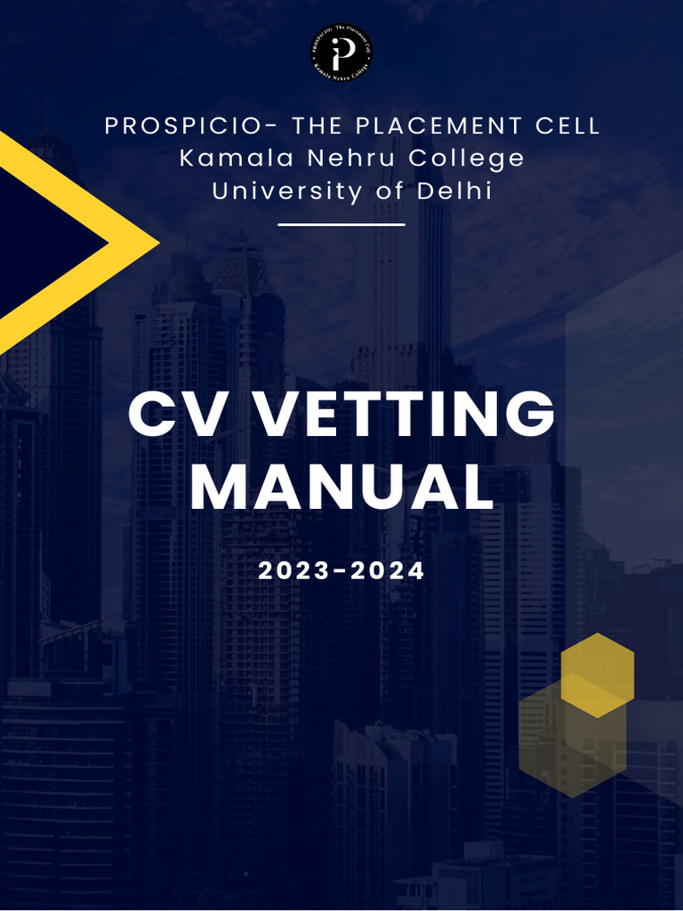 CV Vetting Guidelines 2023-24 | PDF | Internship | Job Hunting