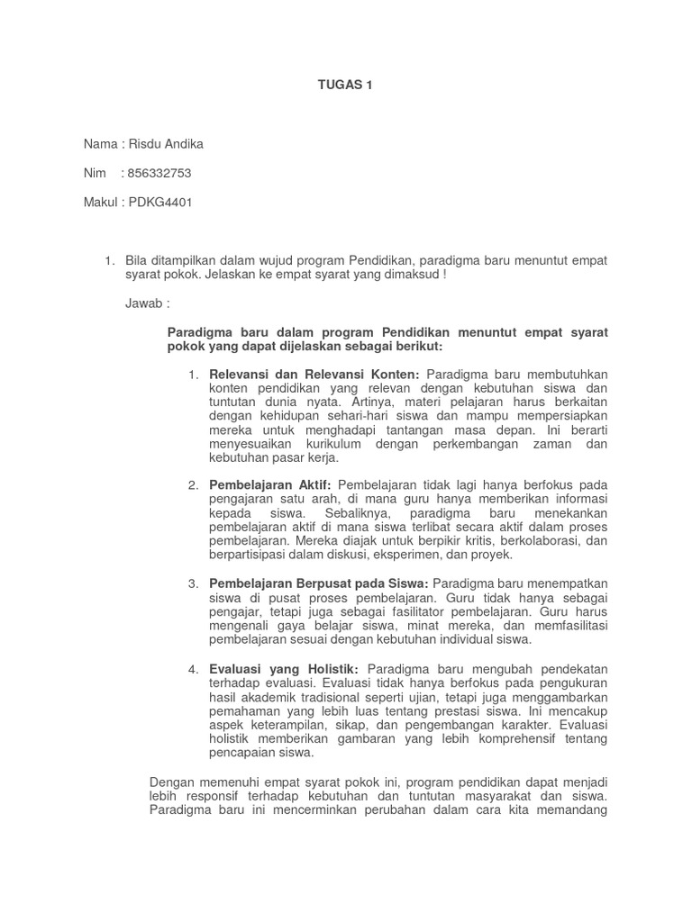Paradigma Baru Pendidikan dan PKn | PDF | Ilmu Sosial | Sains & Matematika