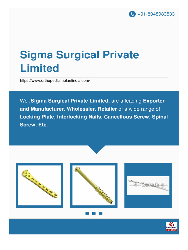 Sigma Surgical Private Limited | PDF | Screw | Orthopedic Surgery