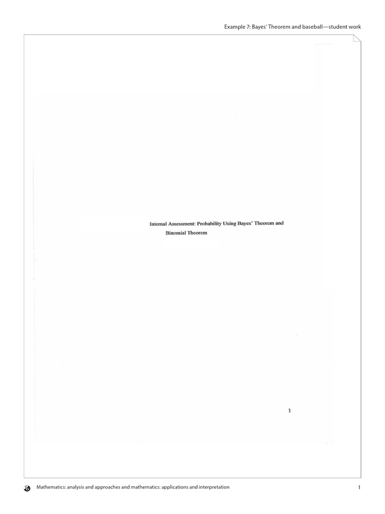 Math Ia Bayes Theorem Download Free Pdf Mathematics Mathematical Analysis
