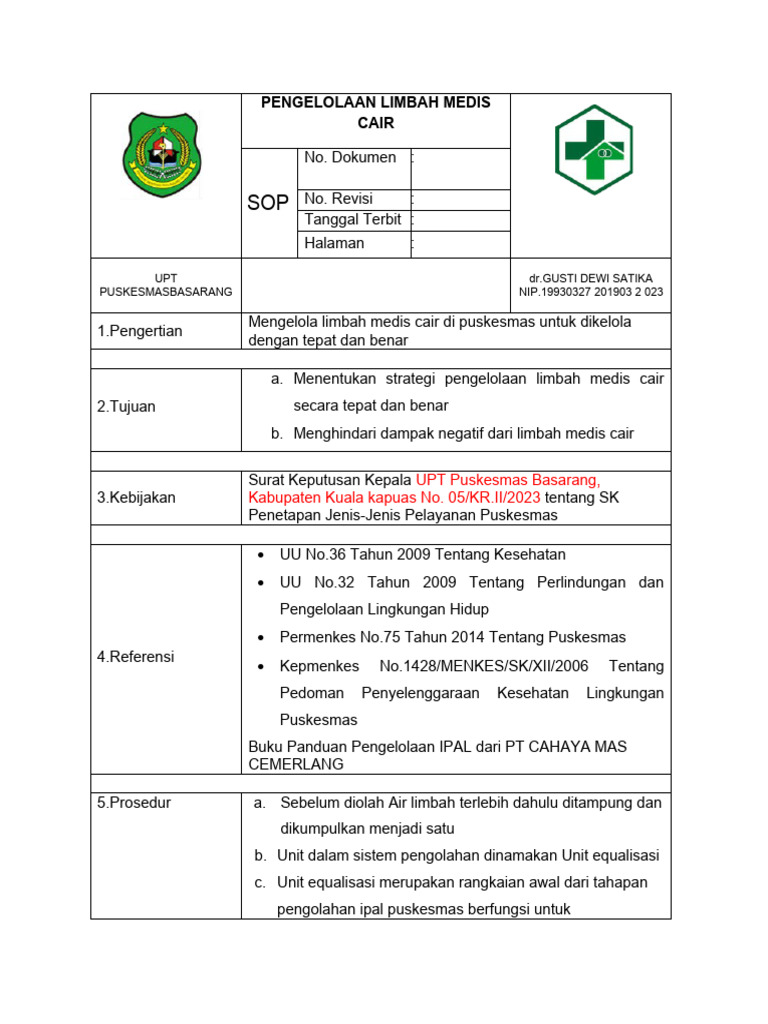 Pengelolaan Limbah Medis Cair | PDF | Sains & Matematika