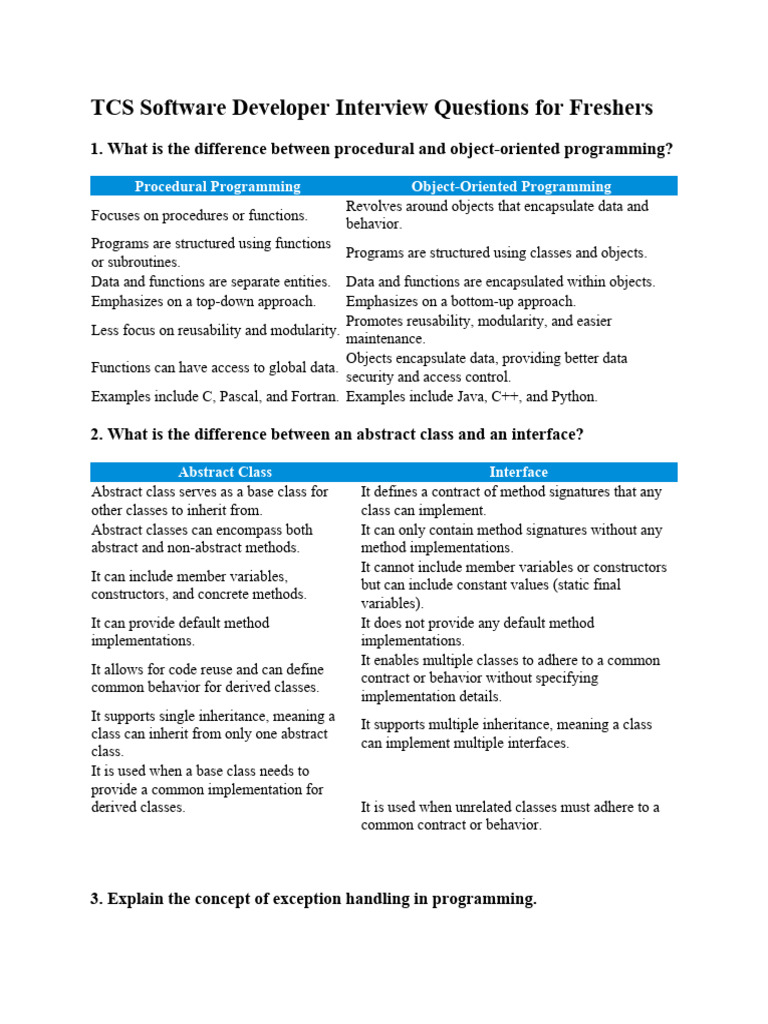 TCS Interview Question-1 | PDF | Method (Computer Programming) | Class (Computer Programming)