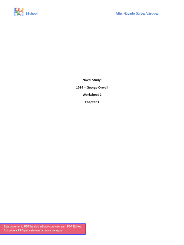 1984 Worksheet 2 | Download Free PDF | Dystopia