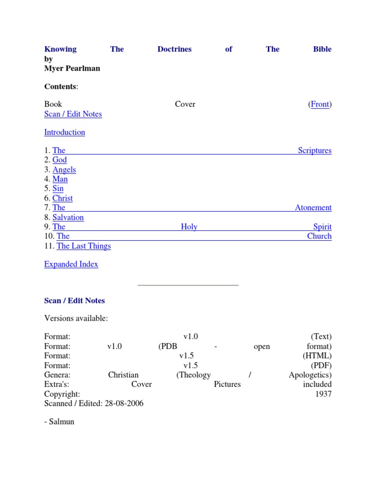 Knowing The Doctrines of The Bible | PDF | Revelation | Bible