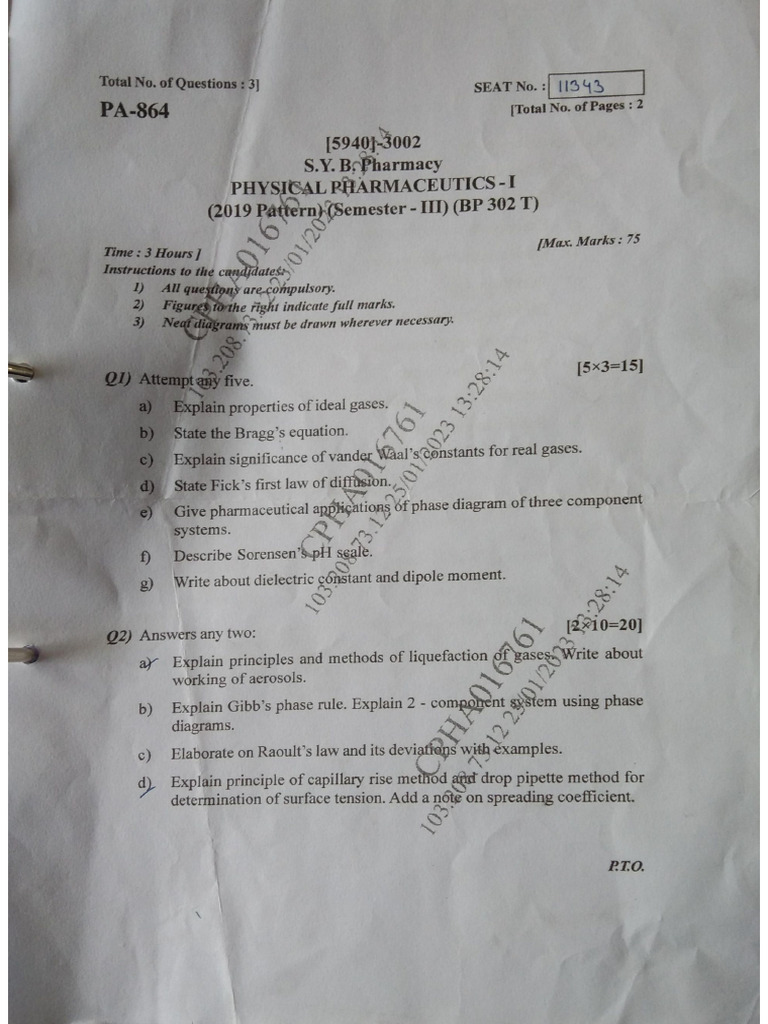 PP-1 Que Paper | PDF