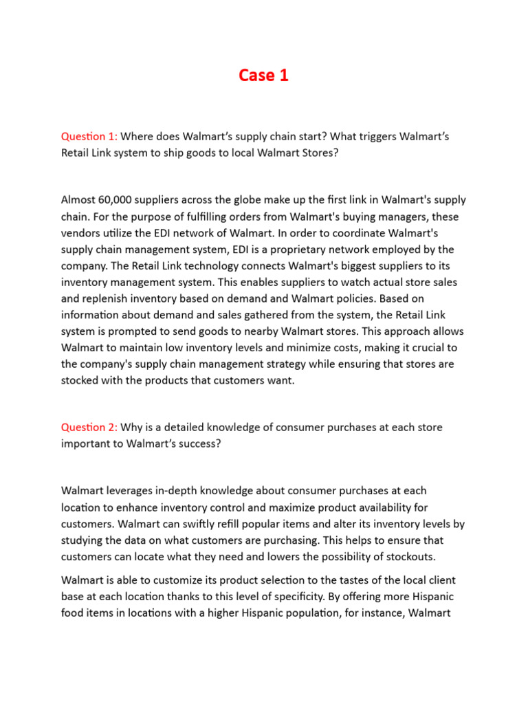 Case 1 MIS | PDF | Walmart | Retail