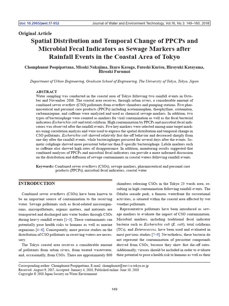 2018 Spatial Distribution Temporal Change Feacal Marker Costal Tokyo ... 2018 Spatial Distribution Temporal Change Feacal Marker Costal Tokyo ...