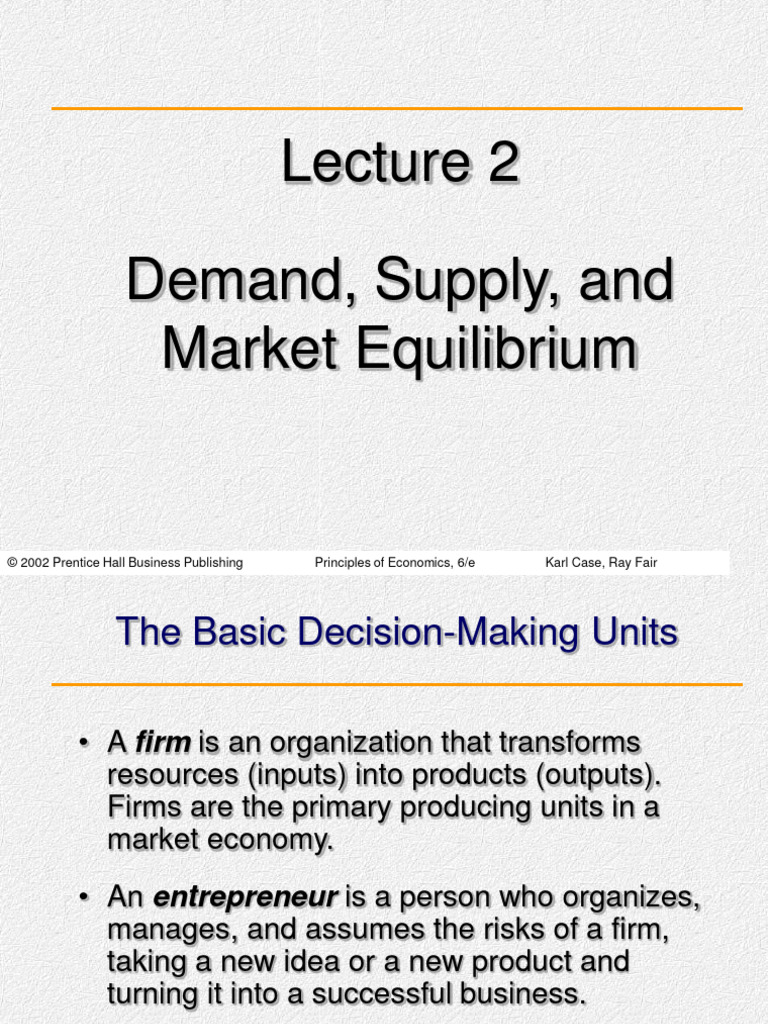 Chapter 2, Demand, Supply and Equilibrium | PDF | Supply (Economics ...