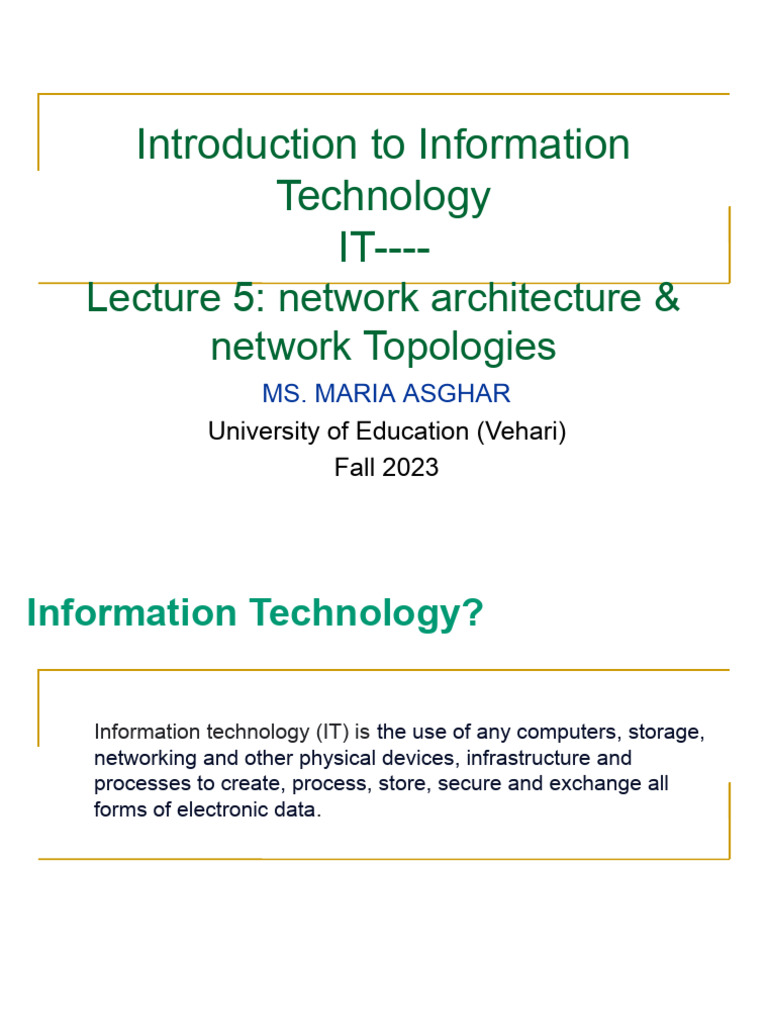 Week 05 - Topology | PDF | Computer Network | Network Topology