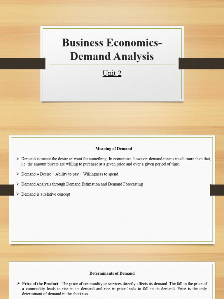 Business Economics - Unit 2 | Download Free PDF | Demand | Demand Curve