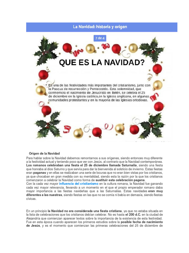 Origen de La Navidad | PDF | Navidad