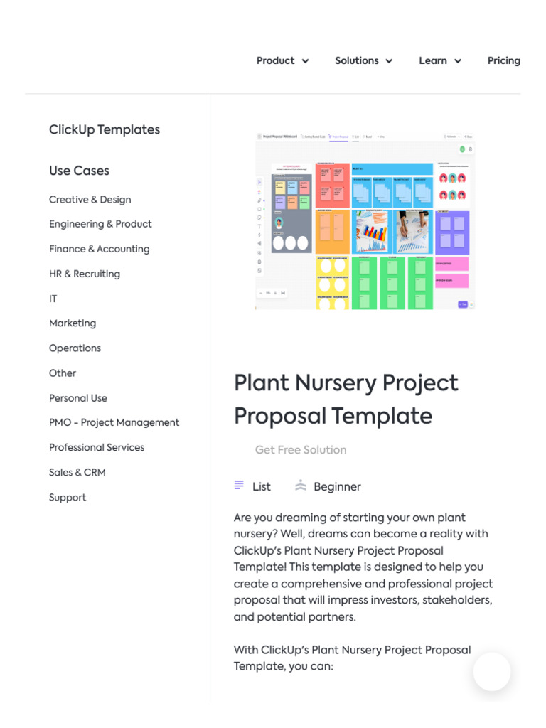 Plant Nursery Project Proposal Template _ Template by ClickUp™ | PDF ...