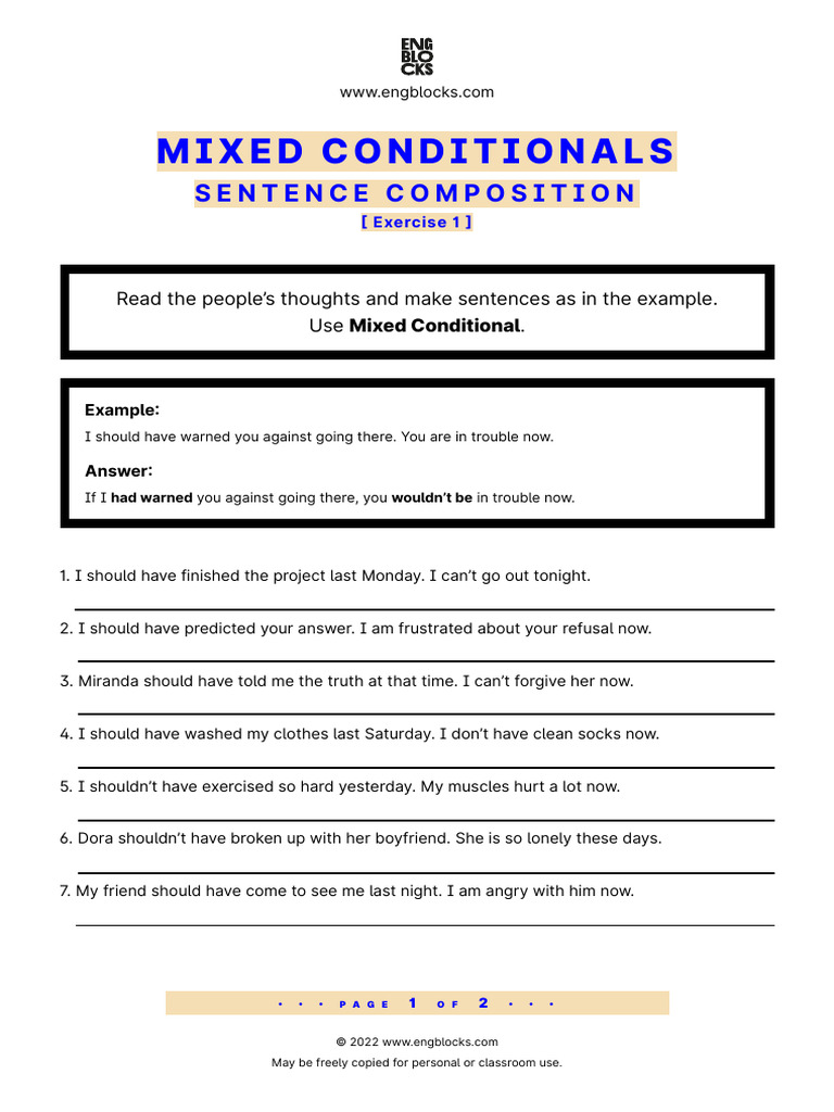 Mixed Conditionals Exercise Guide | PDF | Self-Improvement