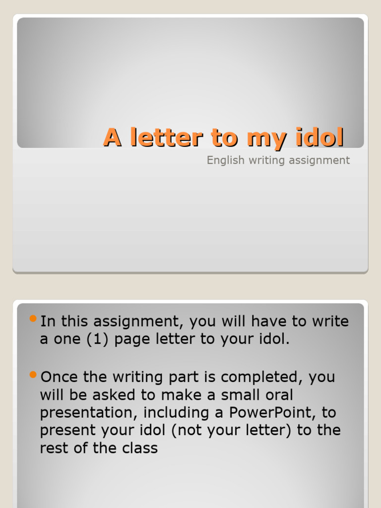 Writing a Letter to Your Idol | PDF