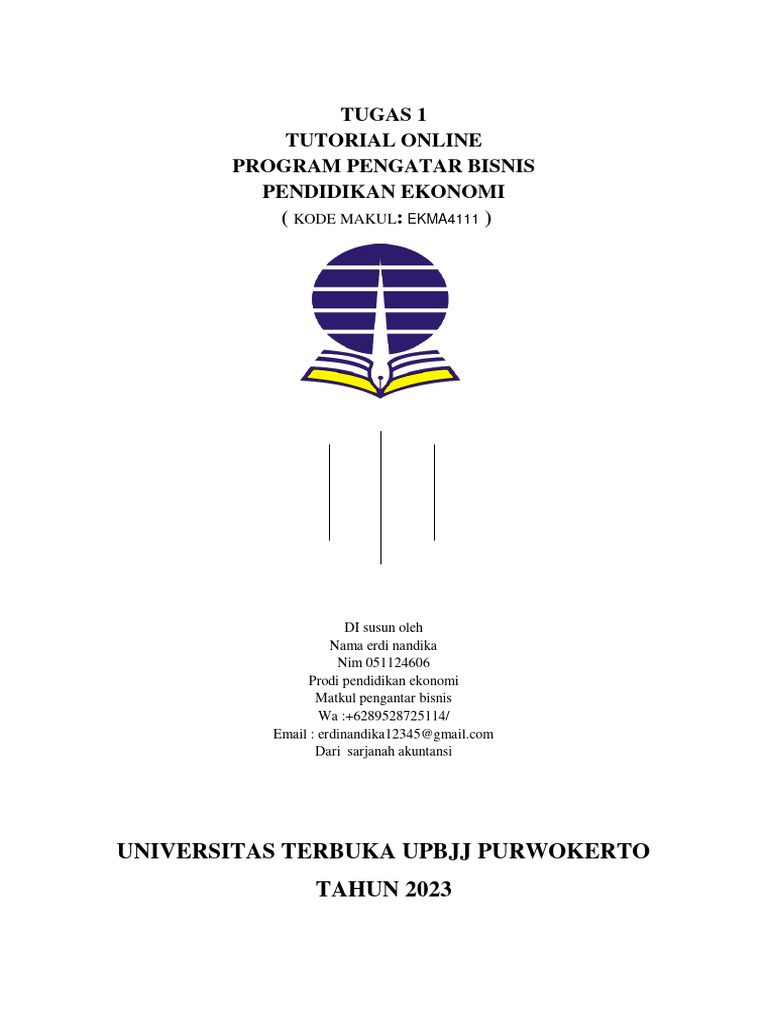 Tugas 1 Tutorial Onlain Matkul Pengantar Bisnis Nama Erdi Nandika Nim ... Tugas 1 Tutorial Onlain Matkul Pengantar Bisnis Nama Erdi Nandika Nim ...