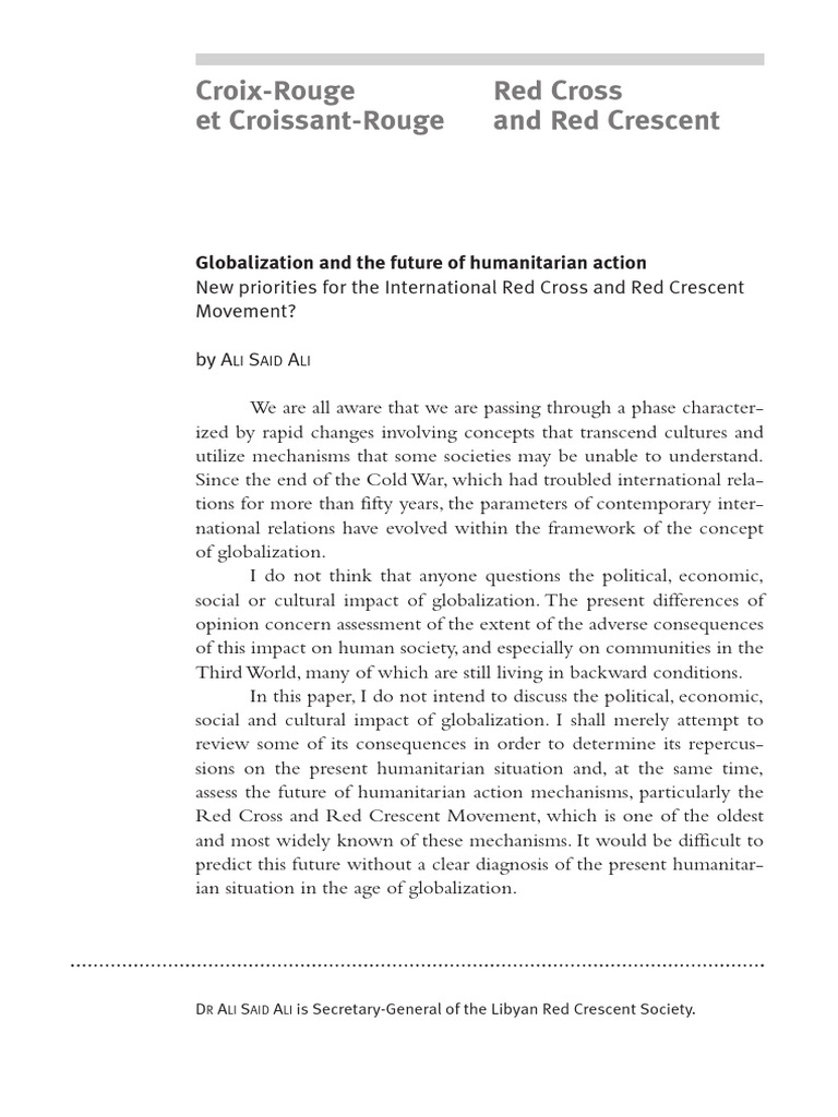 Globalization and The Future of Humanitarian Action | Download Free PDF | International Red ...